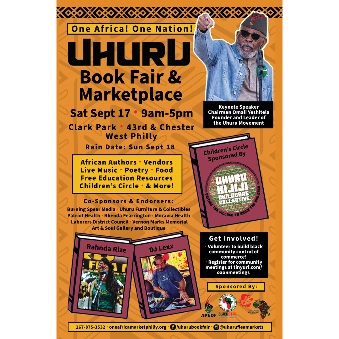 Uhuru Book Fair & Marketplace Sat. September 17th - One Africa! One ...